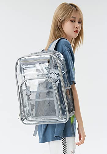 Tellrain Women's Fashion Backpack Clear Purse Fashion Men Satchel Bags Multipurpose Lightweight Backpack PVC Beach Bag