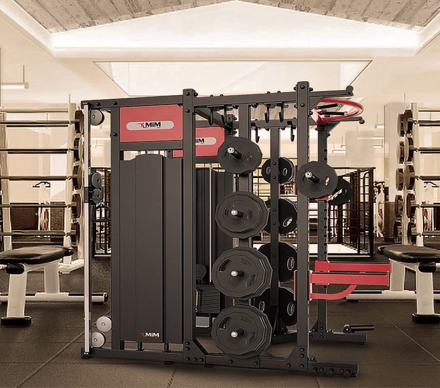 MiM USA Commercial All-in-One Gym Machine 440 Lb Weight Stack Bench and Attachment