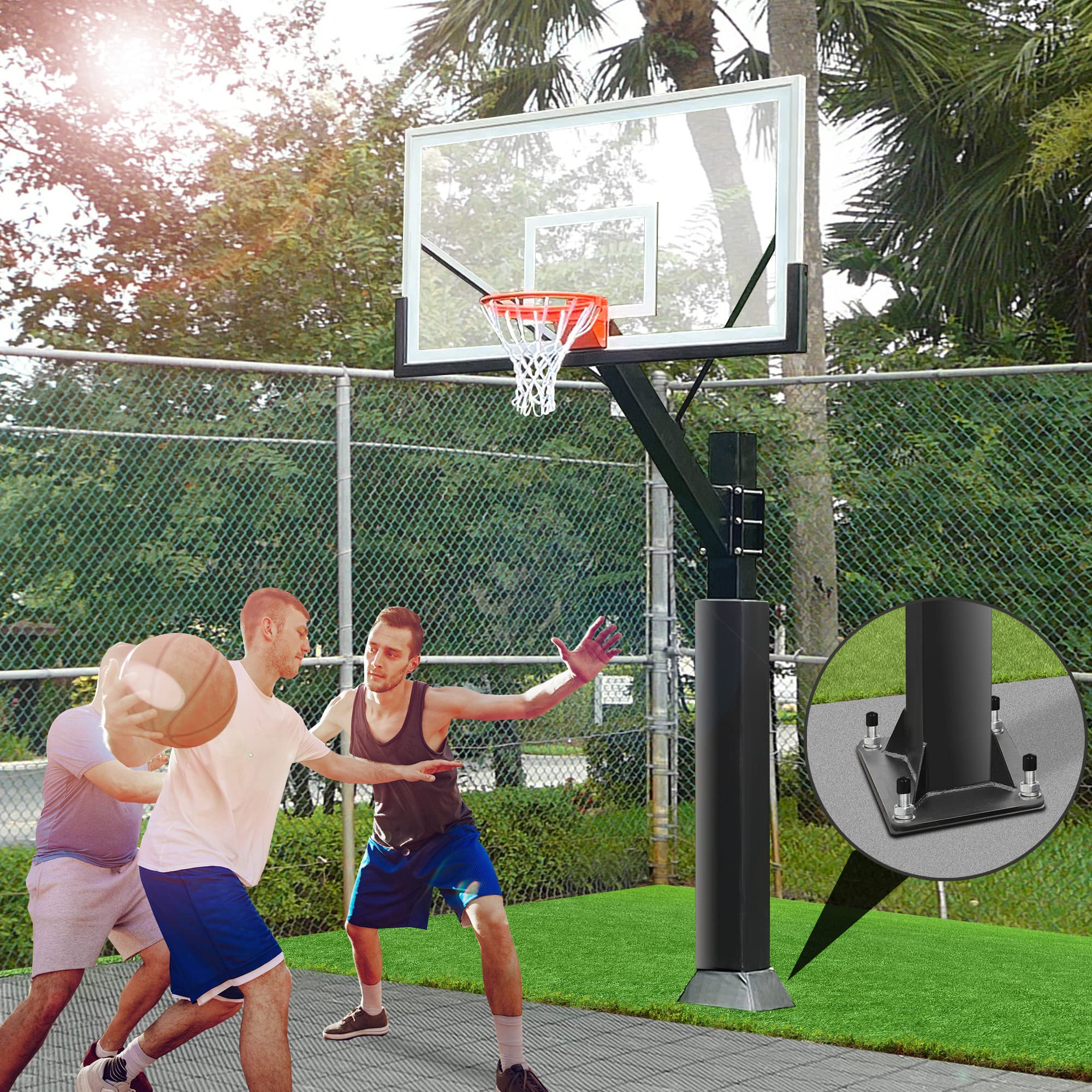 Toriexon Basketball Hoop Anchor Kit 9”, Universal Fit Ground Anchor Kit, Basketball Mounting Kit for Easy Relocation and Compatible with All Basketball Goals