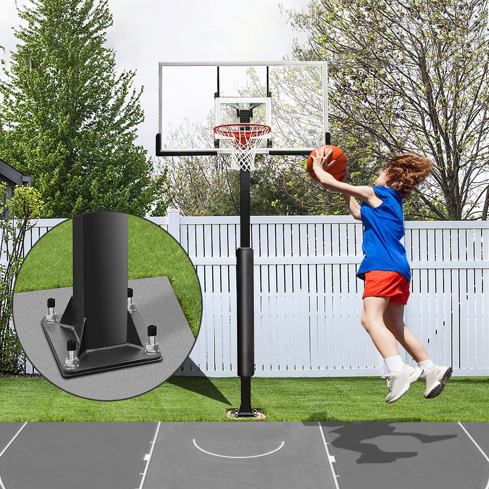 Toriexon Basketball Hoop Anchor Kit 9”, Universal Fit Ground Anchor Kit, Basketball Mounting Kit for Easy Relocation and Compatible with All Basketball Goals