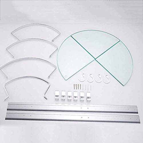 PIBM Stylish Simplicity Shelf Wall Mounted Floating Rack Wooden Bathroom Shelves Rack Sector Wall Mount Cosmetic Storage Rack Corner Tempered Glass Hook up - 3 Sizes, a , 31x25x70cm