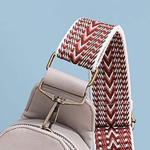 Women Chest Bag Sling Bag Crossbody Leather Backpack Ladies Shopping Trip Fashion Fabric Shoulder Straps Multiple Pockets