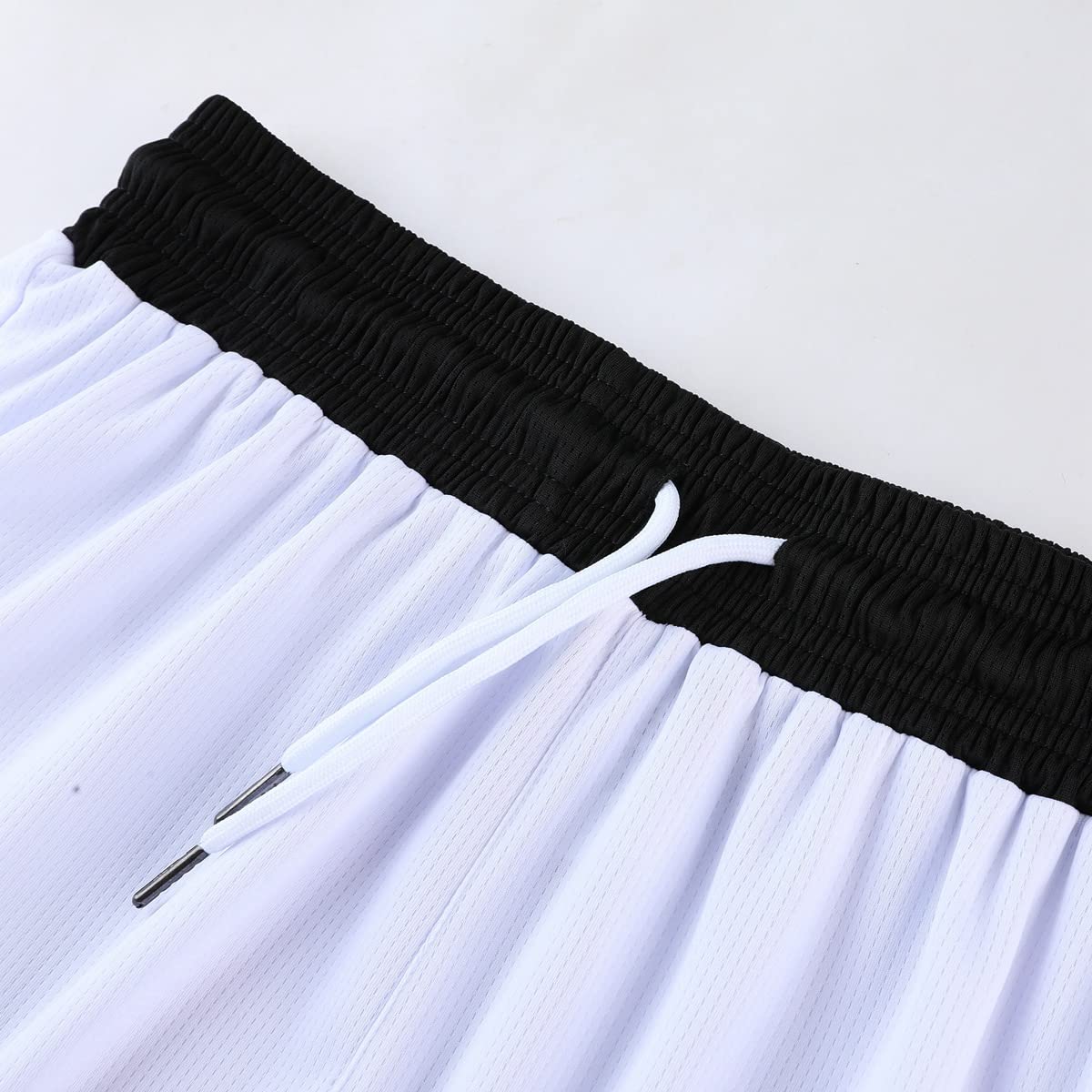 OPALOS 3 Pack Basketball Shorts for Men with Zipper Pockets,Active Athletic Shorts (Black.White.Grey, XXL)