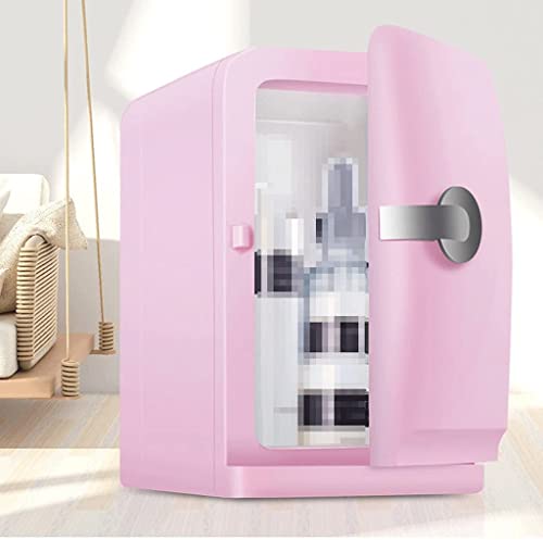 REKIRO Skincare Fridge, Mini Fridge for Bedroom, Makeup Refrigerator, Tiny Cosmetic Beauty Fridge, Desk Fridge for Office, Small Breastmilk Fridge, Portable Design with Handle, 5 Liter