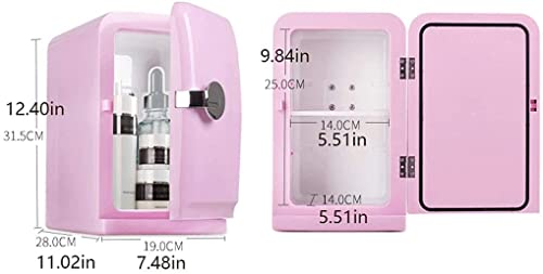 REKIRO Skincare Fridge, Mini Fridge for Bedroom, Makeup Refrigerator, Tiny Cosmetic Beauty Fridge, Desk Fridge for Office, Small Breastmilk Fridge, Portable Design with Handle, 5 Liter