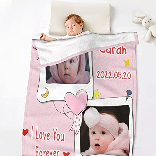 Resbai Personalized Photo Children's Memory Blanket, Custom Blankets with Photos, Customized Blankets with Pictures, Personalized BIFTS for Women Men Baby Child
