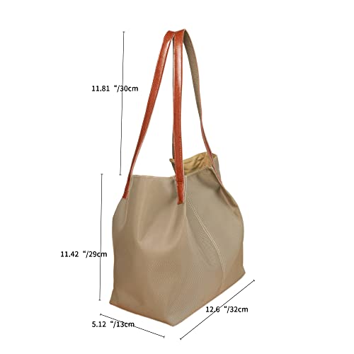 Women's Tote Bag - Trendy Oxford Canvas The Tote Bag Large for Work,Travel,Shopping (Blackish green)
