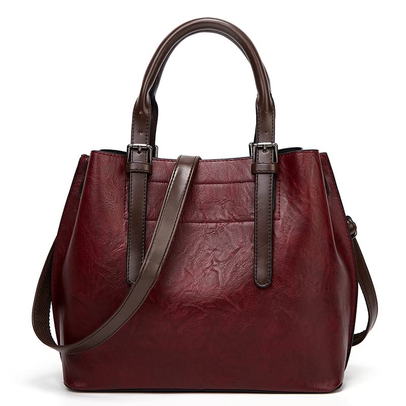 KKP Versatile handbag High texture women's large capacity single shoulder messenger bag-Claret