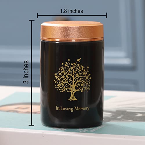 Small Urn for Human Ashes - 3'' Tree of Life Handicrafted Urn - Beautiful Tiny Keepsake Urns - Mini Urn Made of Ceramic - Hold 5 Cubic Inches of Ashes
