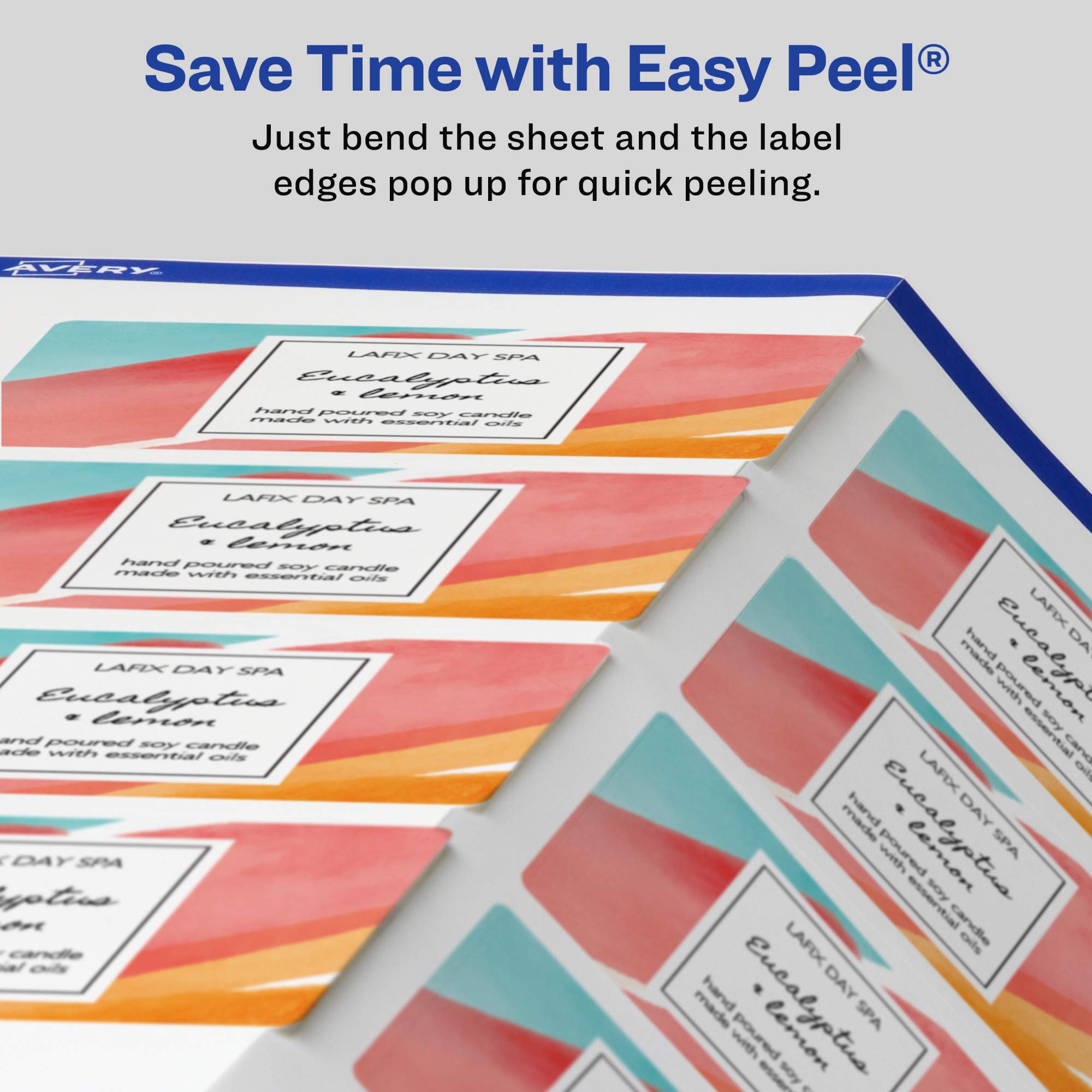 Avery Matte White Rectangle Labels with Sure Feed, 2" x 3", 200 Matte White Printable Labels