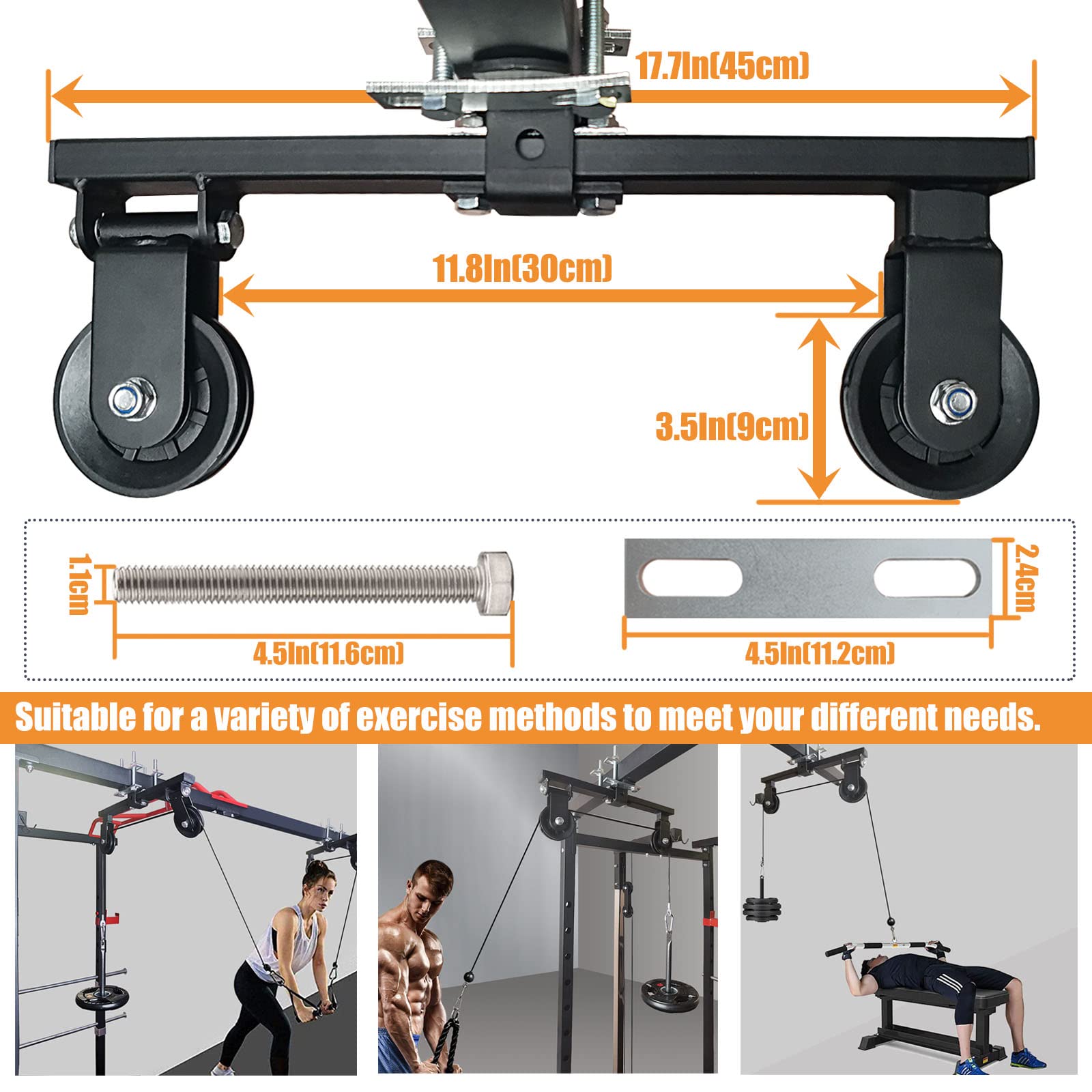 KORIKAHM Upgraded Cable Pulley System Gym, LAT Pull Down Machine for Home Gym Equipment, Weight Pulley System for Cable Machine, LAT Pulley System for Strength Training Power Cages Racks (Style 1)…