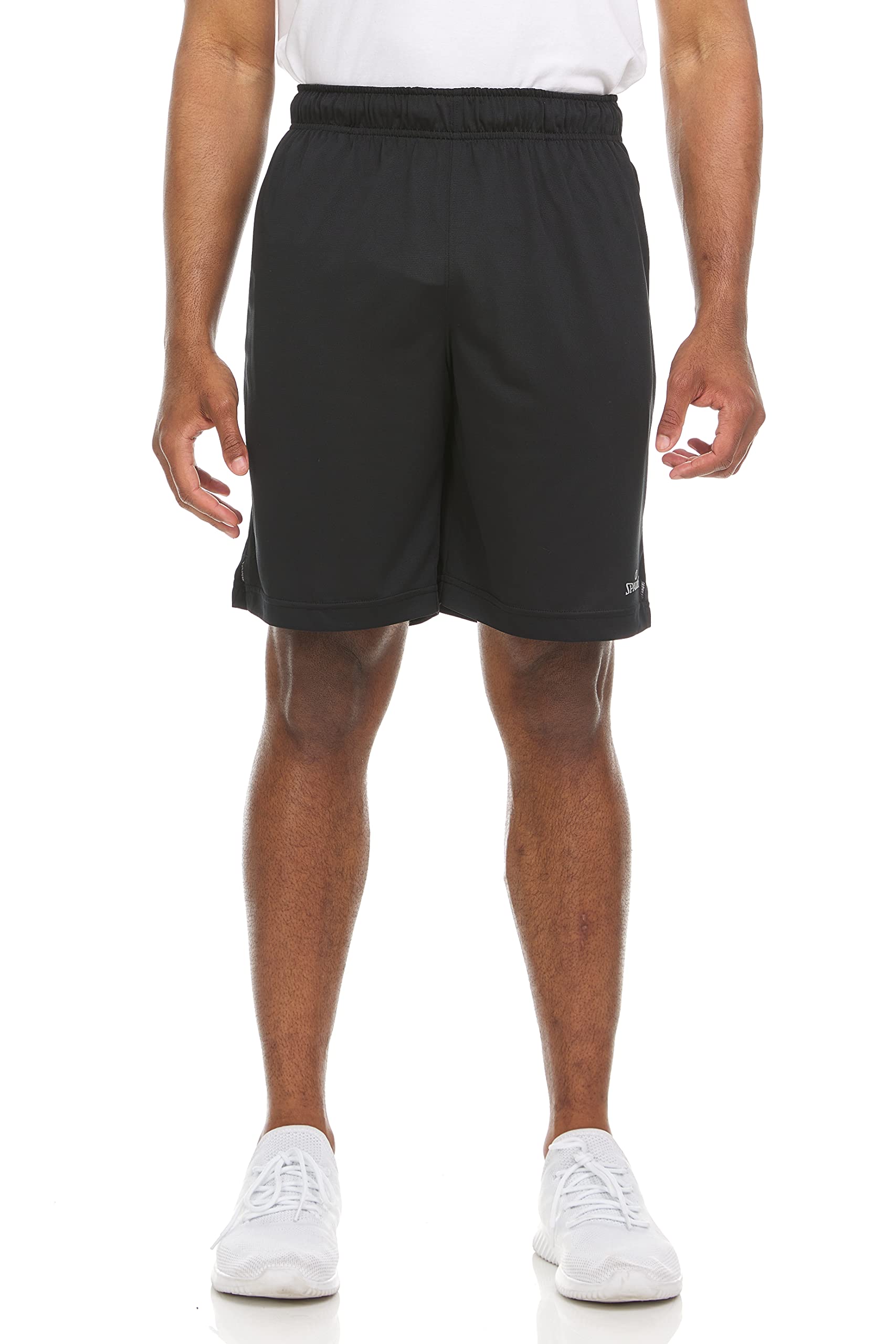 Spalding Mens Repel Performance Basketball Short with 9" Inseam, Black, S