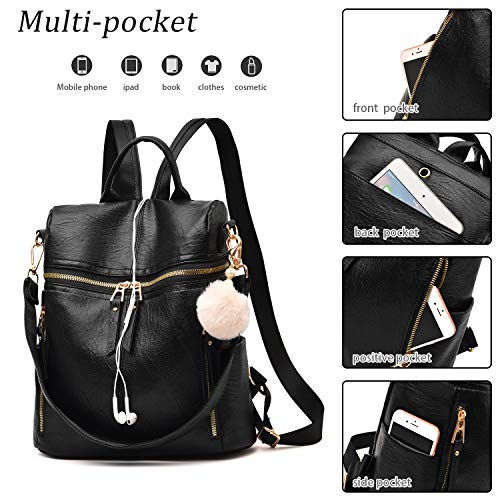 DDQYYSPP Backpack Purse for Women Large Capacity Multipurpose Travel Bag Leather Backpack Shoulder Bag Girls Backpack Schoolbag