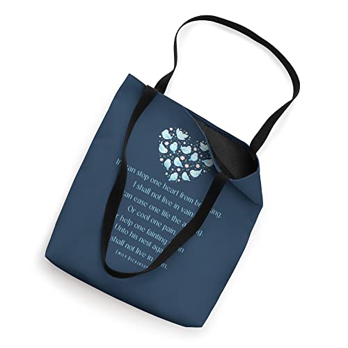Emily Dickinson Poem If I Can Stop One Heart Breaking Poetry Tote Bag