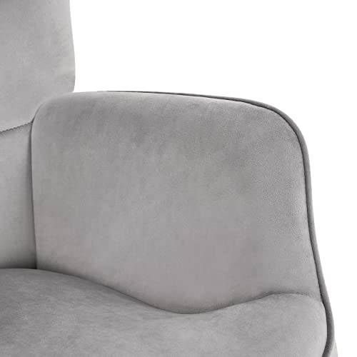 Yaheetech Accent Chairs Set of 2, Armchairs with Gold Metal Legs, Modern Living Room Chairs for Home Office/Bedroom, Light Gray, 2pcs