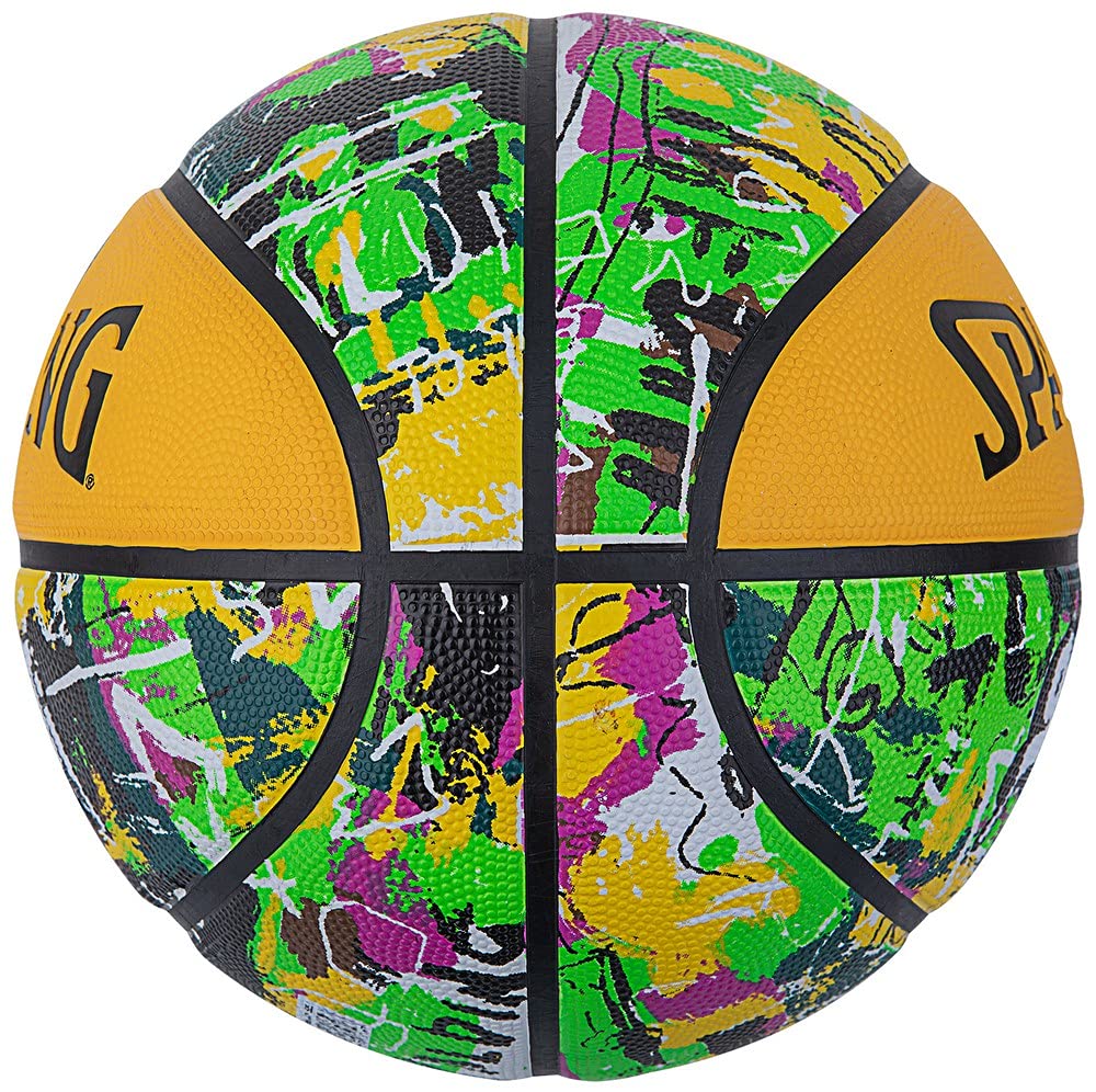 Spalding 84-518J Basketball Graffiti Green x Yellow Rubber No. 5 Ball Basketball Basket