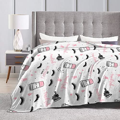 Lashes Mascara Coffee Cup Blanket Throw Blanket Lightweight Microfiber Blankets for Bed Couch Sofa Blanket Quilt 50"X40"