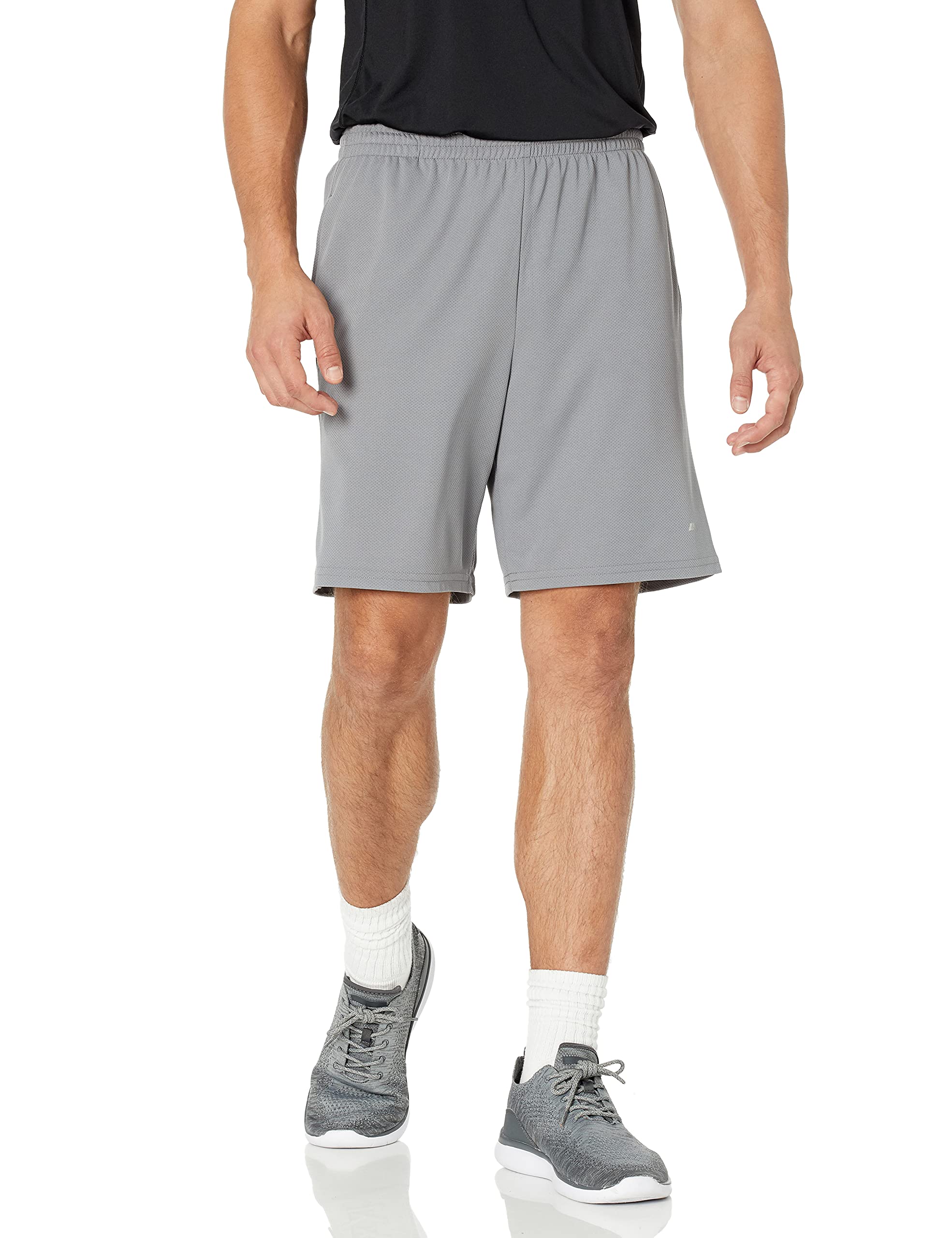 Amazon Essentials Men's Performance Tech Loose-Fit Shorts (Available in Big & Tall), Pack of 2, Black/Grey, X-Large