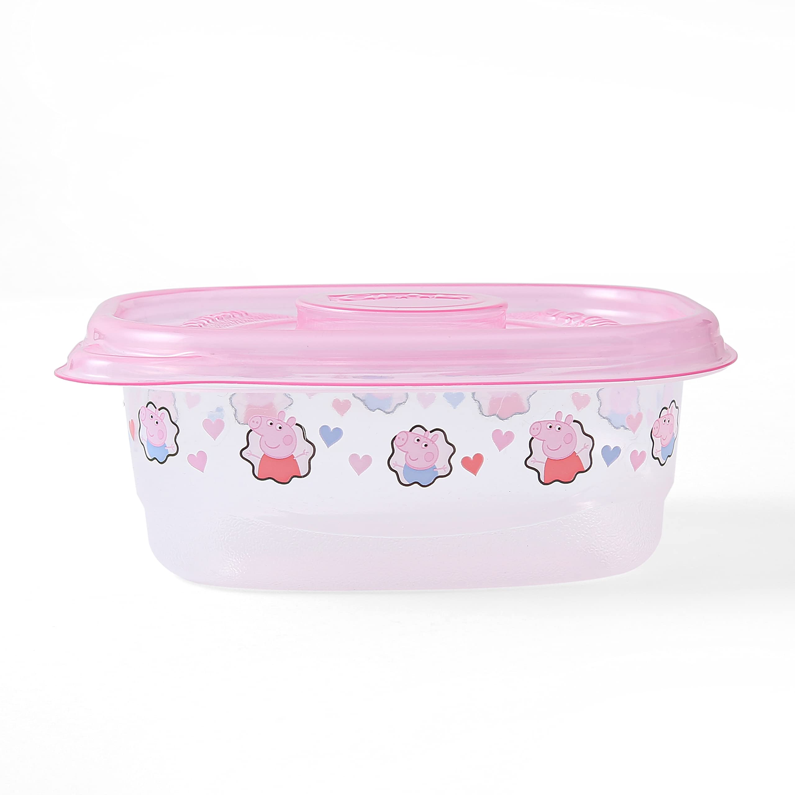 Glad for Kids Peppa Pig GladWare To Go Snack Storage Containers with Lids, 9oz 5ct | 9 oz Kids Snack Containers with Peppa Pig Design, 5 Count Set | Tight Seal Food Storage Containers for Food