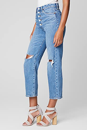 [BLANKNYC] Womens Luxury Clothing Ribcage Straight Leg Denim Jean Pants, The Baxter, Higher Power, 25