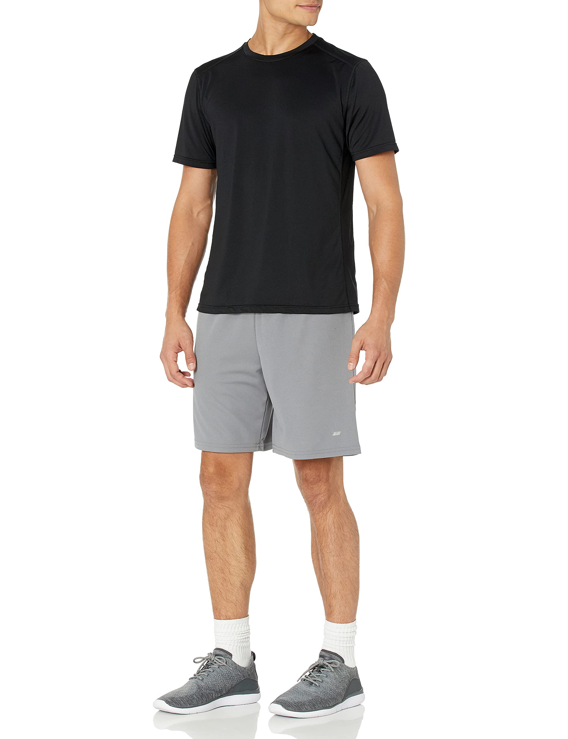 Amazon Essentials Men's Performance Tech Loose-Fit Shorts (Available in Big & Tall), Pack of 2, Black/Grey, X-Large