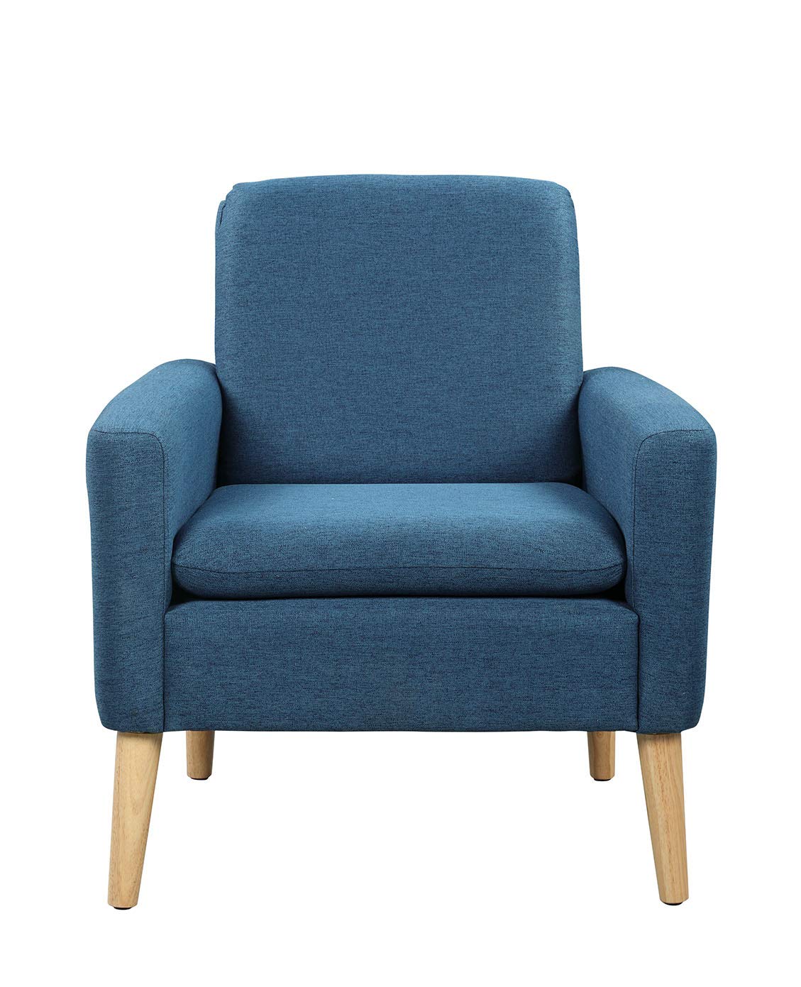 Lohoms Modern Accent Fabric Chair Single Sofa Comfy Upholstered Arm Chair Living Room Furniture Navy Blue