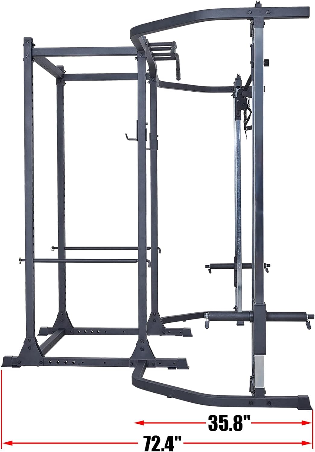 fissfire Power Cage with Cable Crossover Home Gym 1200lbs Workout Equipment Pulley System Gym Squat Rack