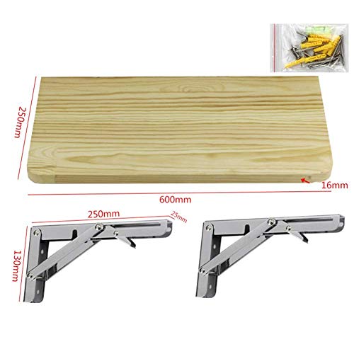 PIBM Stylish Simplicity Shelf Wall Mounted Floating Rack Table Laptop Stand Desk Triangular Bracket Bookshelf Dining Table Metal Solid Wood Save Space Bearing Strong, a , 20x10.5cm