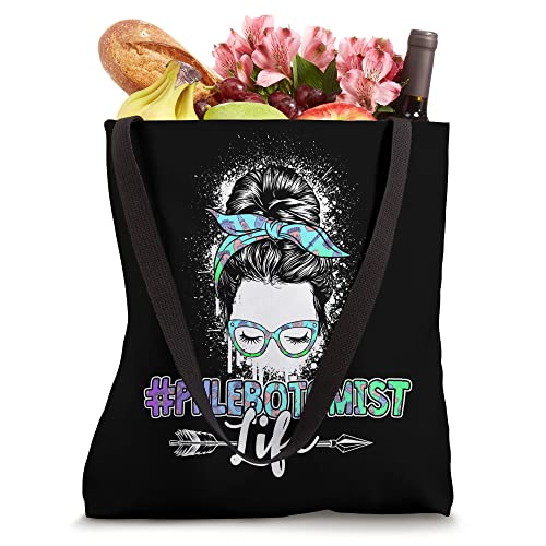 Phlebotomist Life Messy Bun Women Nurse Phlebotomy Tote Bag