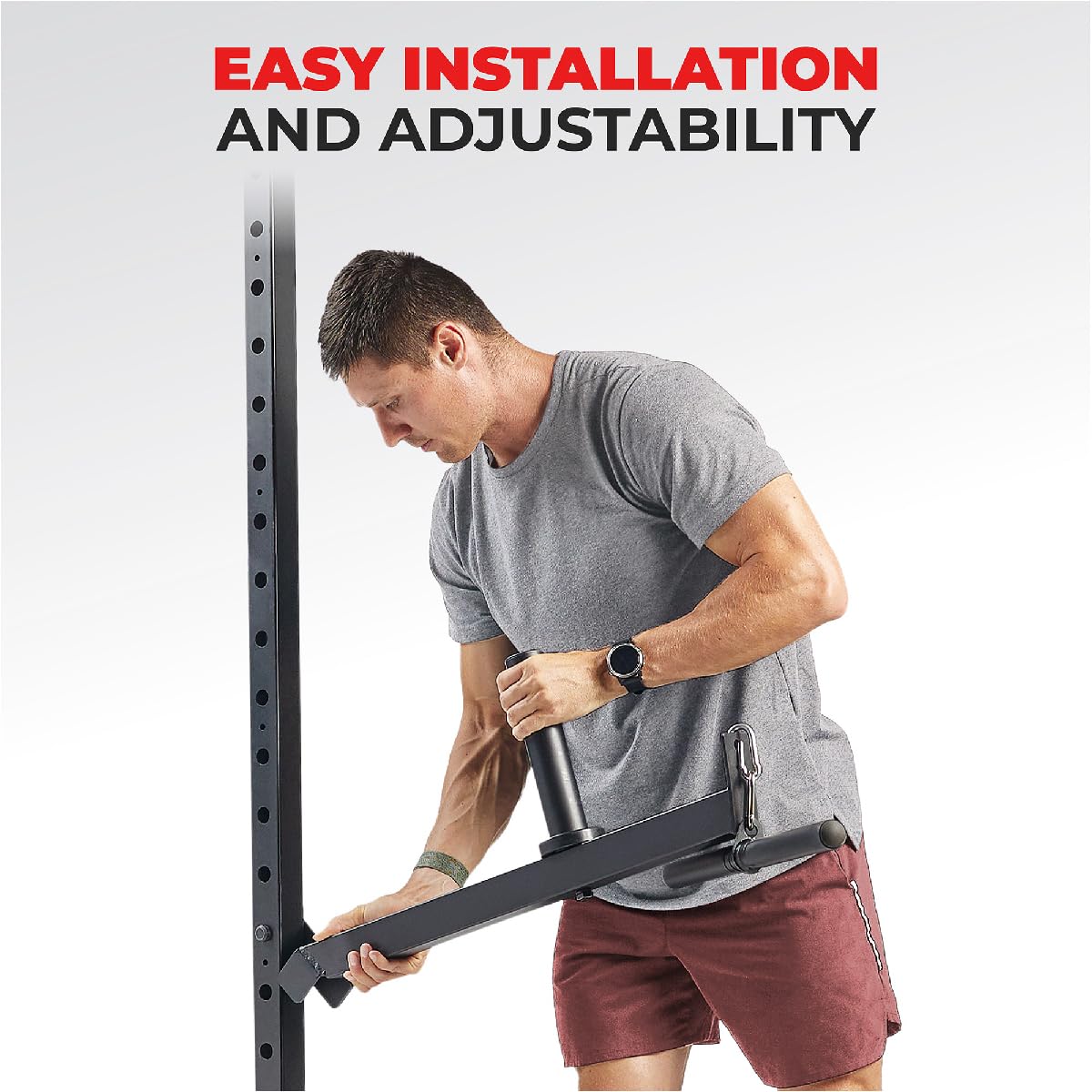 Sunny Health & Fitness Belt Squat Attachment for Power Racks and Cages – XFA009