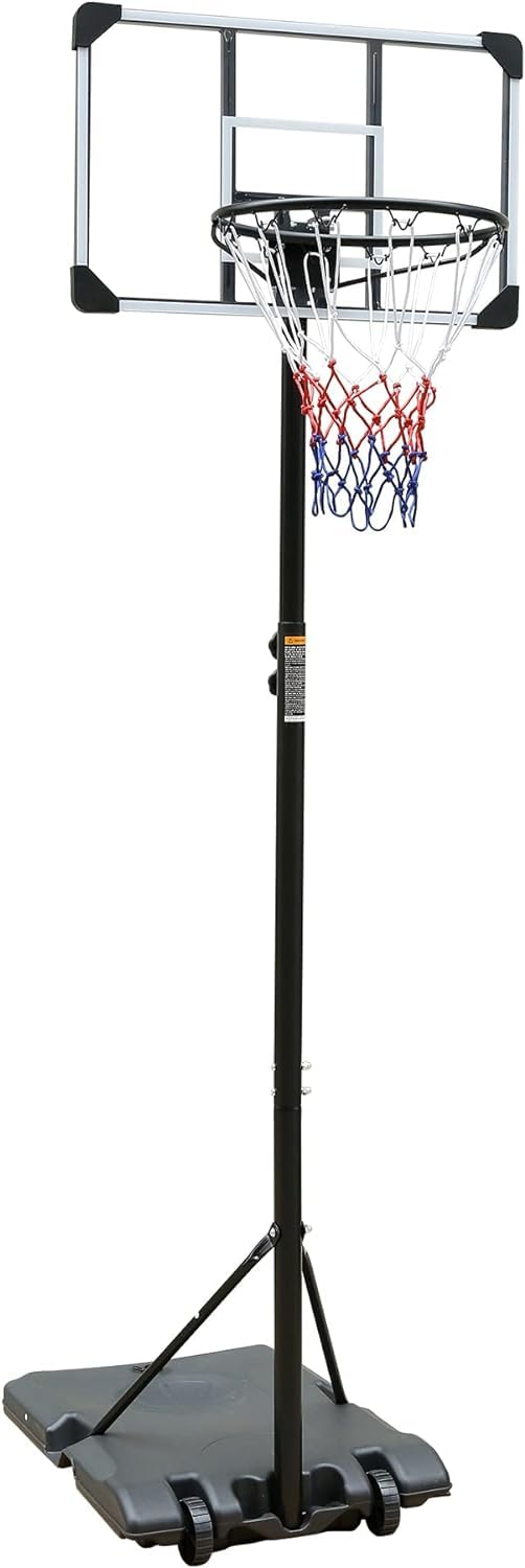 Basketball Hoop Outdoor Portable Adjustable Basketball Goal System with Height Adjustable 28 in inches Backboard & Wheels for Children Youth Adult at Indoor Outdoor