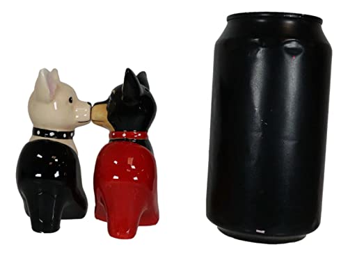 Set Of 1 Dogs In Red And Black Pump Heel Shoes Salt And Pepper Shakers