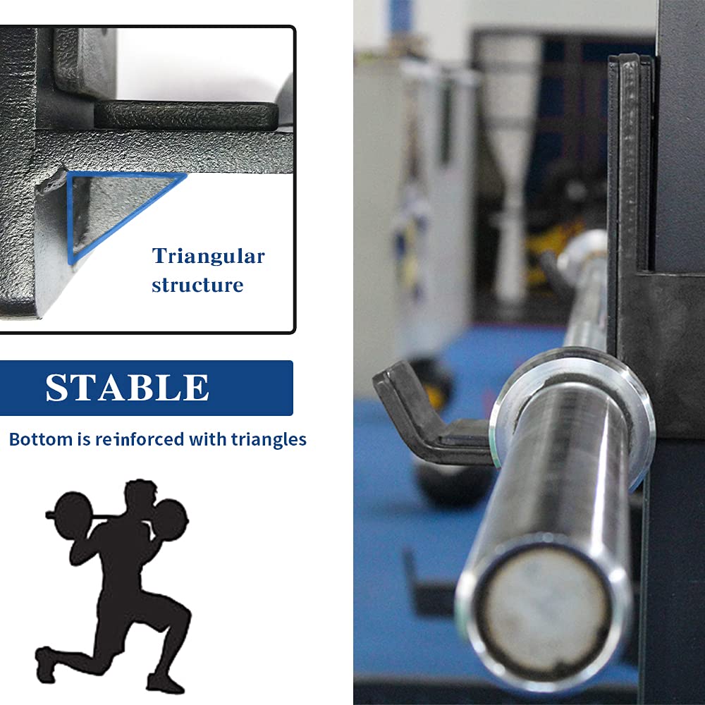Power Rack Attachment Steel J Hooks for Power Racks fit 3x3 inches Square Tube with 1 inch Hole Power Cages Capacity of 800lb (Pair)