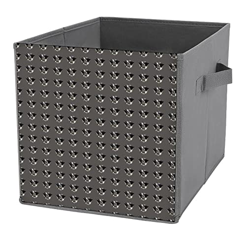 French Bulldog Foldable Storage Bins Printd Fabric Cube Baskets Boxes with Handles for Clothes Toys, 11x11x11