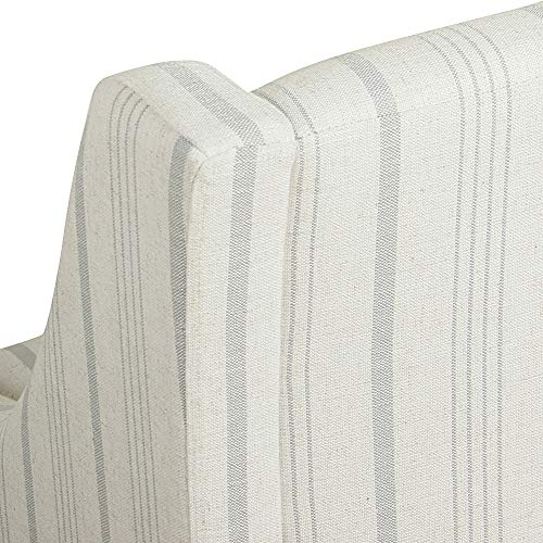HomePop Modern Swoop Arm Accent Chair, Dove Grey Stripes