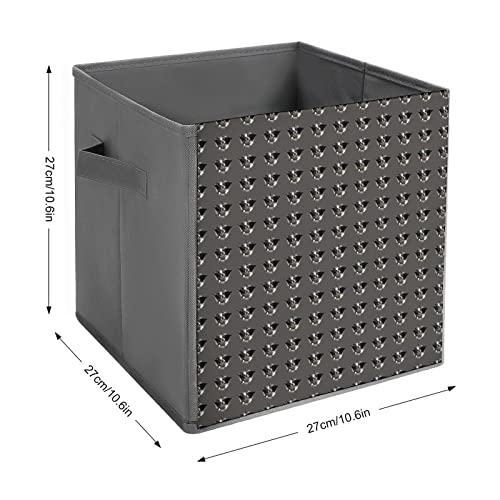 French Bulldog Foldable Storage Bins Printd Fabric Cube Baskets Boxes with Handles for Clothes Toys, 11x11x11