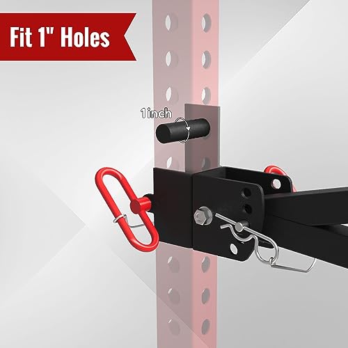 FAGUS H Chest Support Rack Attachment, Power Cage Attachment, Seal Row Pad for Row Fly Curl Press Machine, Fits 2.36"×2.36" Squat Racks and 1" Hole diameters