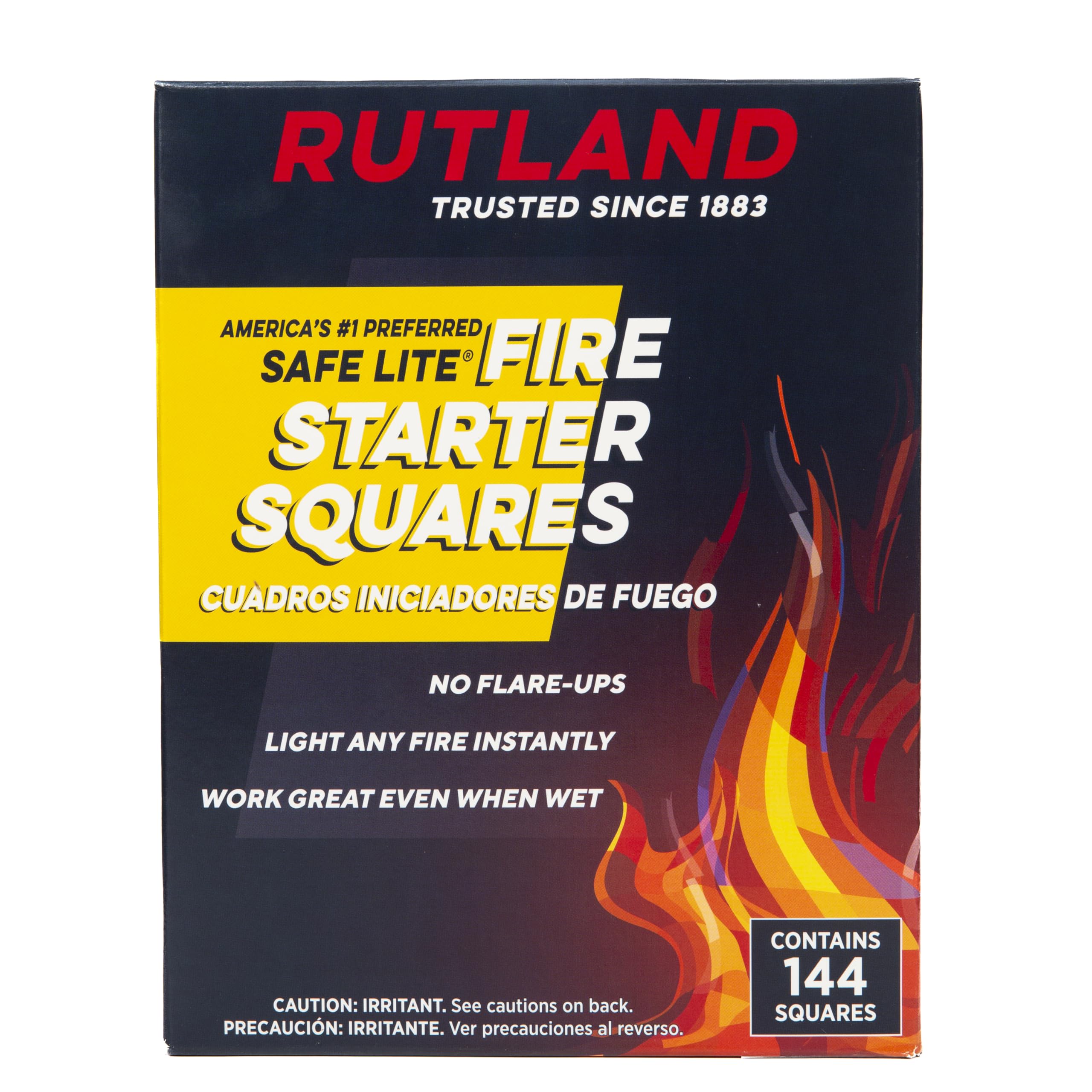 Rutland 50B Safe Lite Fire Starter Squares, 144 Squares