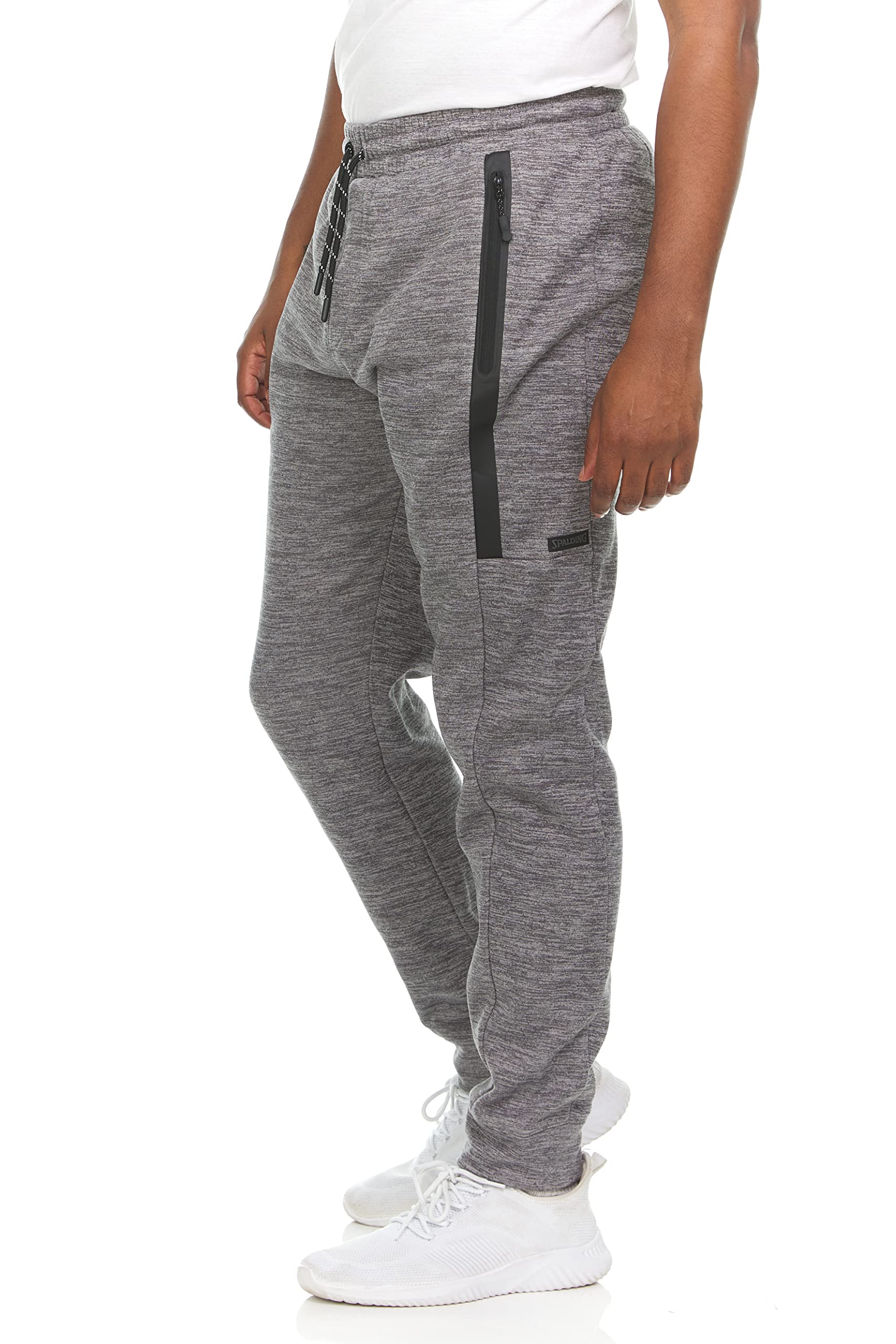 Spalding Mens Alumni Performance Fleece Jogger Pant, Grey Spaced Dye, L