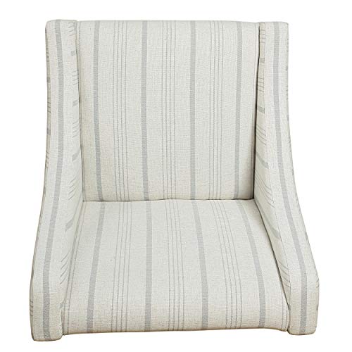 HomePop Modern Swoop Arm Accent Chair, Dove Grey Stripes