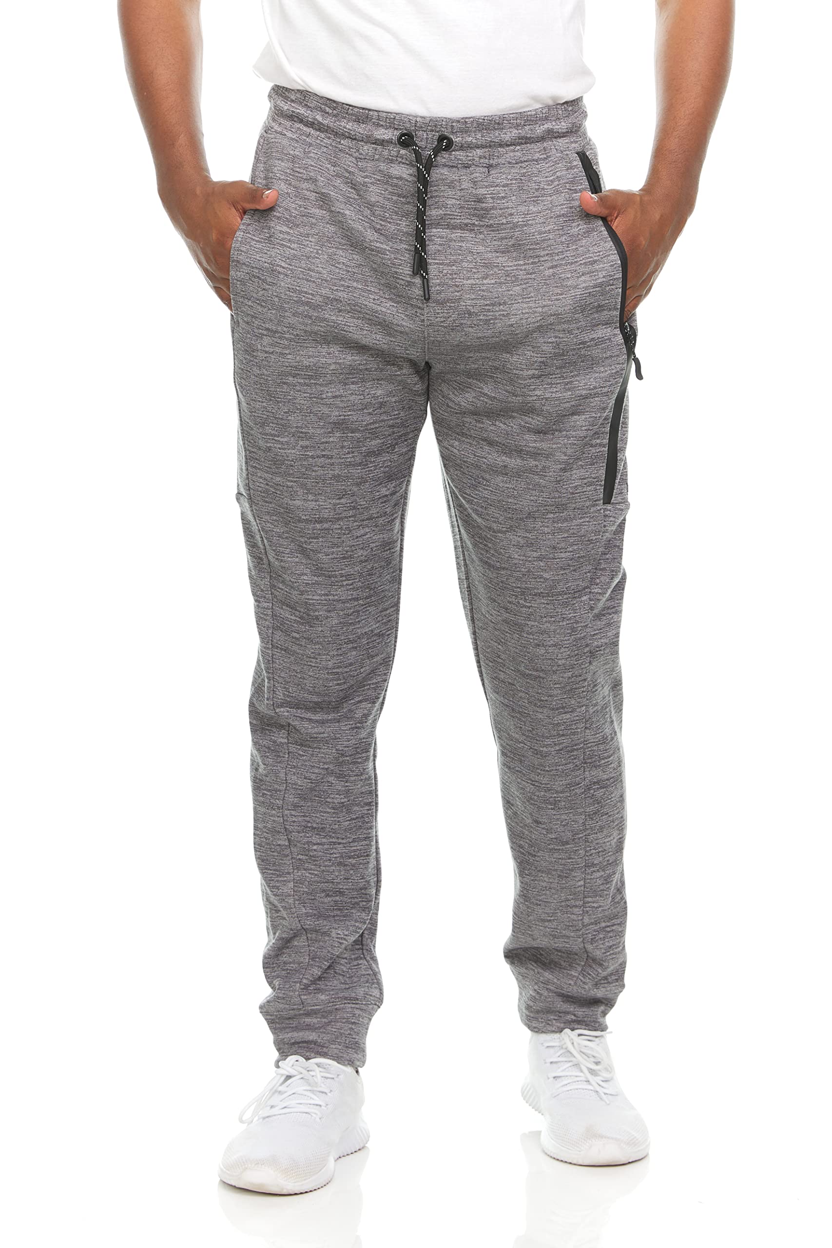 Spalding Mens Alumni Performance Fleece Jogger Pant, Grey Spaced Dye, L