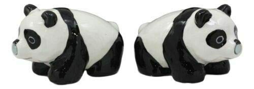 Set Of 1 Ceramic Giant Panda Bears Salt And Pepper Shakers Holder Figurine