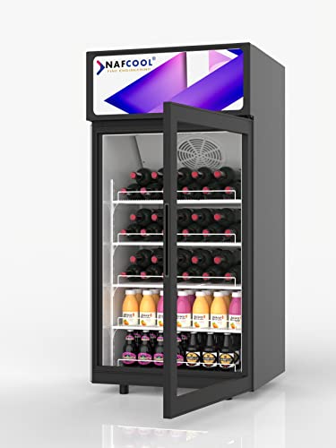NAFCOOL Sub Zero Commercial Beverage Refrigerator Cooler, 3 Cu Ft Mini Small Undercounter Countertable Refrigerator Drink Display Fridge with Glass Door Home or Sale Used,ETL & NSF Approval, 20" Wide