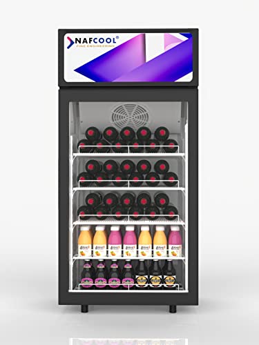 NAFCOOL Sub Zero Commercial Beverage Refrigerator Cooler, 3 Cu Ft Mini Small Undercounter Countertable Refrigerator Drink Display Fridge with Glass Door Home or Sale Used,ETL & NSF Approval, 20" Wide