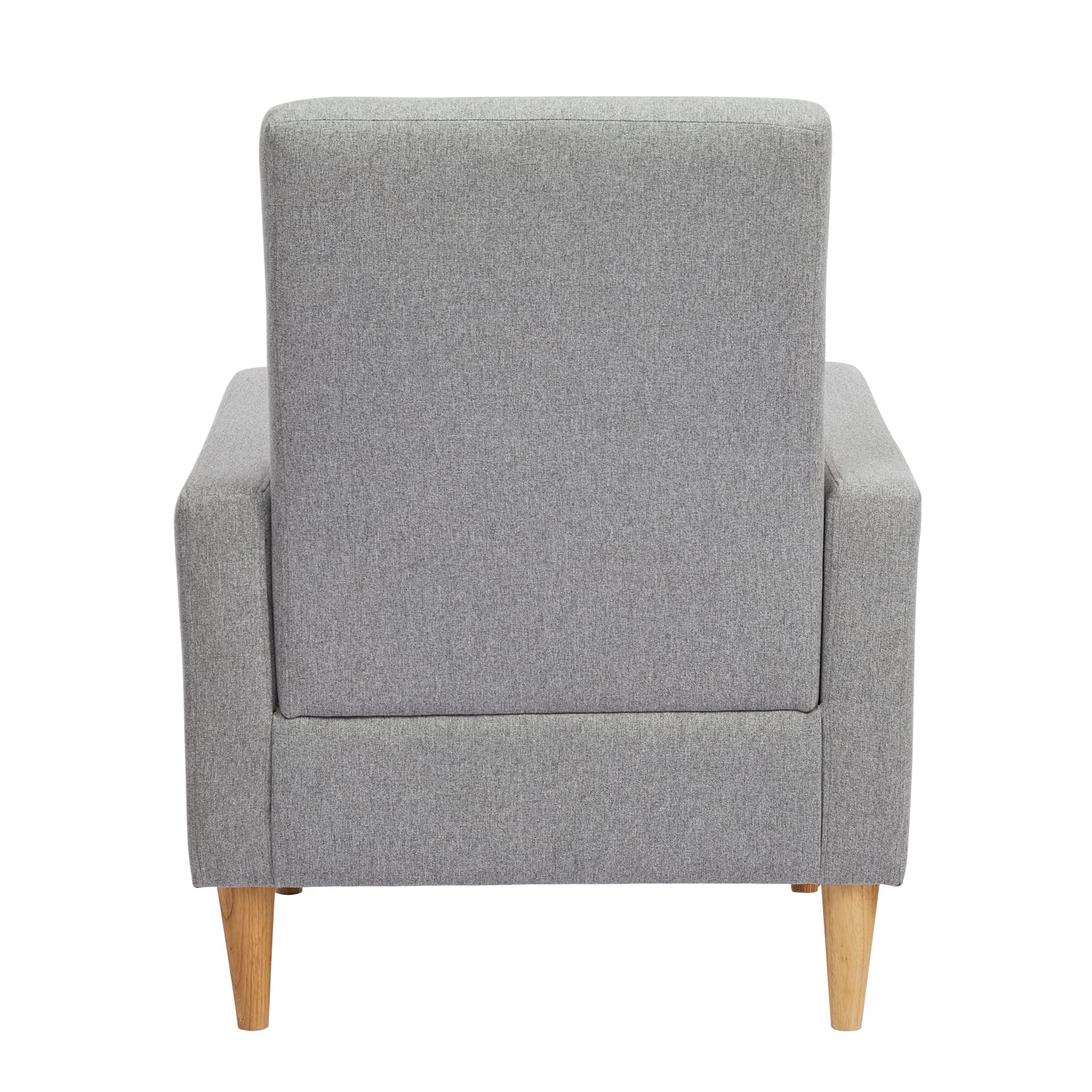 COLAMY Modern Upholstered Accent Chair Armchair with Pillow, Fabric Reading Living Room Side Chair,Single Sofa with Wood Legs, Light Grey