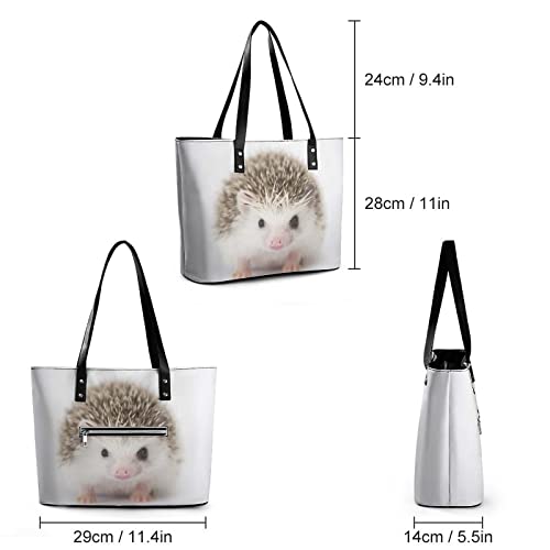 Womens Handbag Hedgehog Leather Tote Bag Top Handle Satchel Bags For Lady
