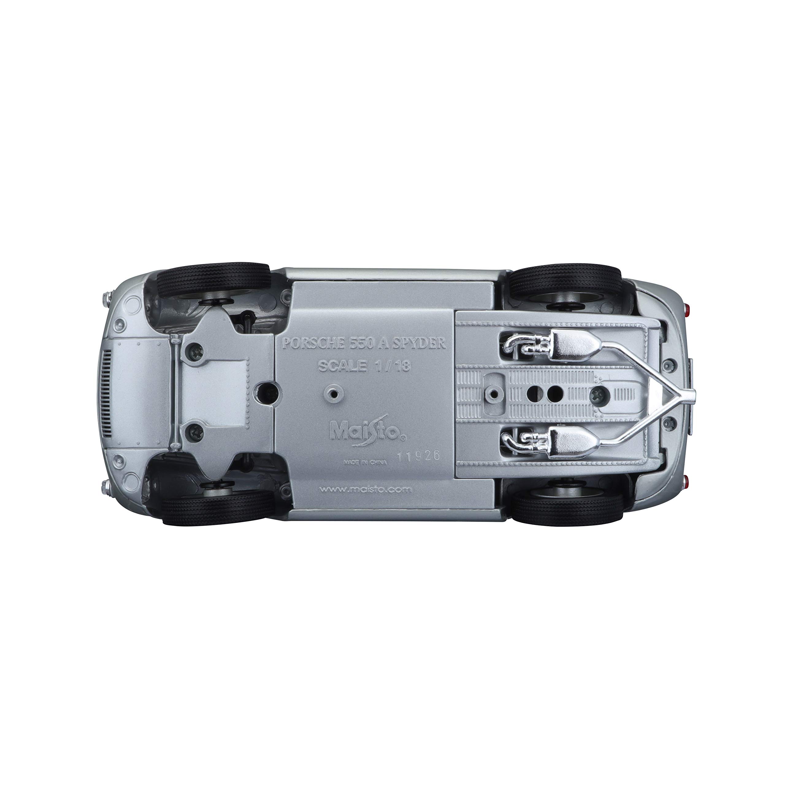 Maisto 1:18 Scale Porsche 550A Spyder Diecast Vehicle, Silver
