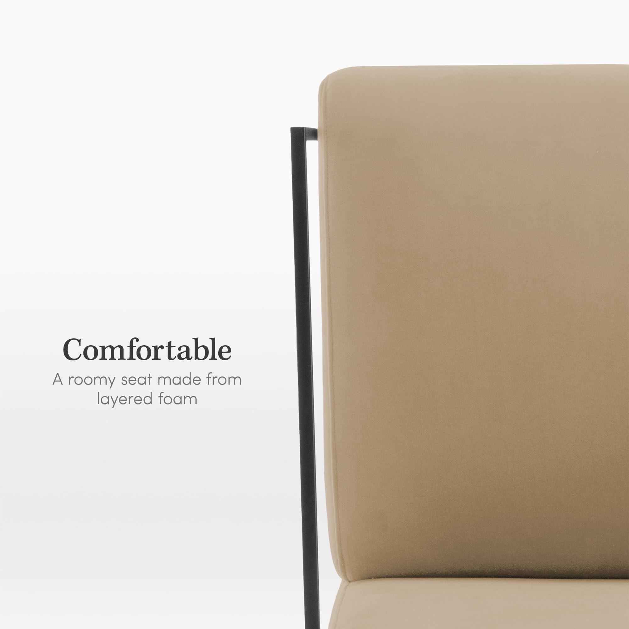 eLuxurySupply Accent Chair - Modern Industrial Slant Armchair with Layered Foam and Metal Frame - Premium High Density Soft Cushion for Supreme Comfort - Easy Assembly 2 Pack