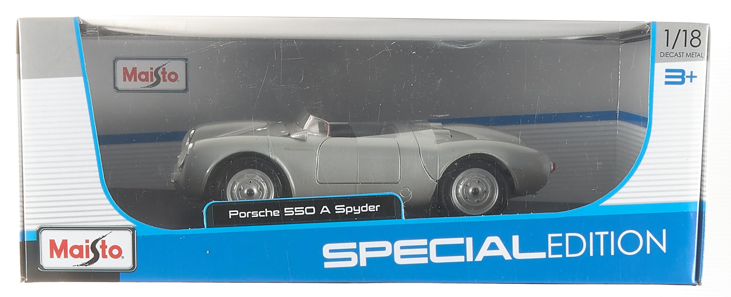Maisto 1:18 Scale Porsche 550A Spyder Diecast Vehicle, Silver