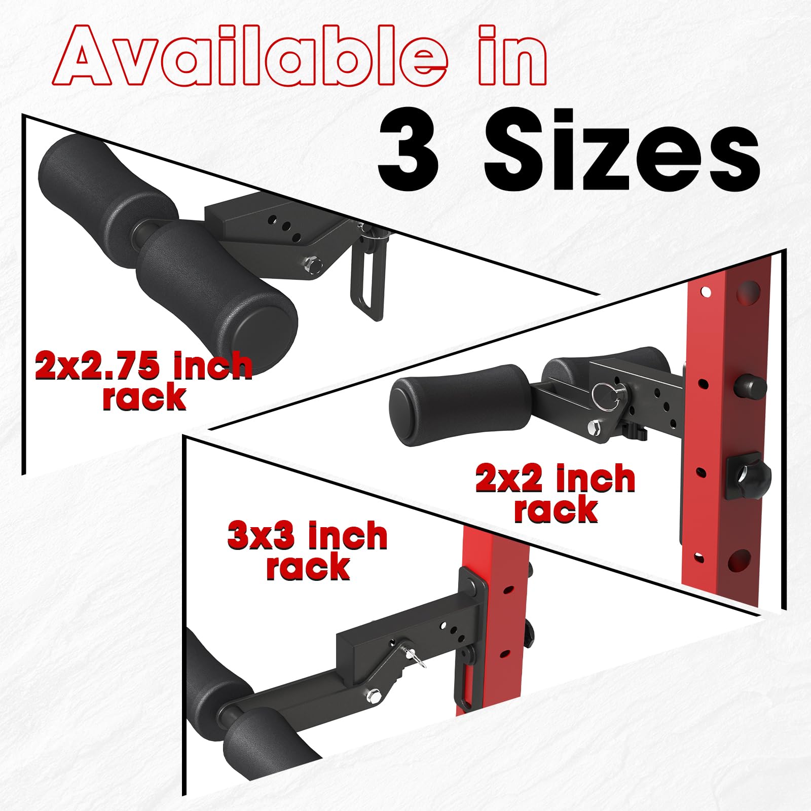 Mikolo Leg Hold Down Attachment for 2'' x2'',2''x 2.75'', 3'' x 3'' Power Cage and Smith Machine, Leg Extension Attachment